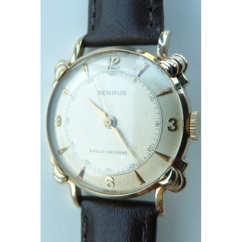 Reloj Oro Solido 14k Suizo Benrus 17 Rubi Año 50 - Reloj de Coleccion
